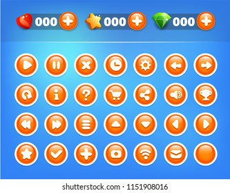 Vector Set Collection Game Ui Elements Stock Vector (Royalty Free ...