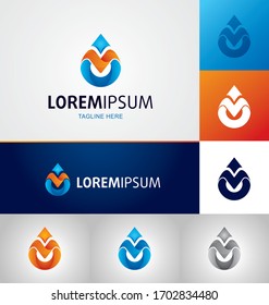 Blue Orange Drop Letter M Icon Stock Vector (Royalty Free) 1702834480 ...
