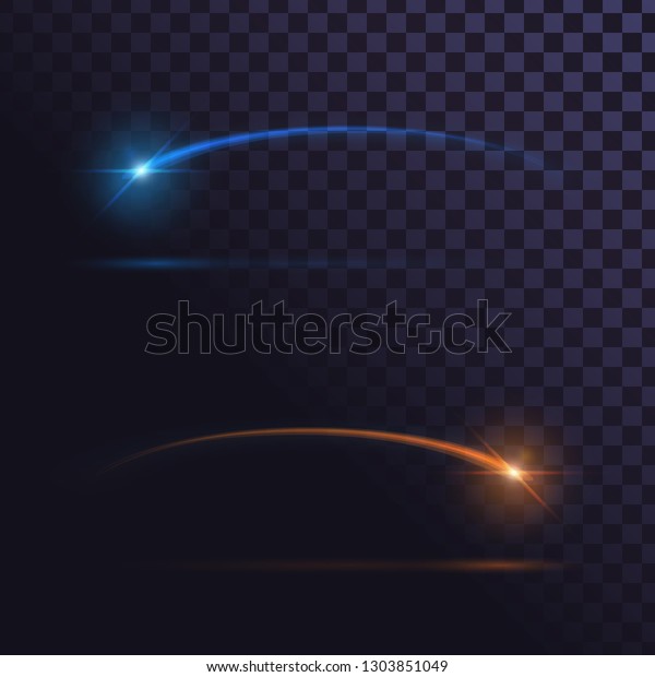 Blue Orange Flash Shooting Star Glow Stock Vector (Royalty Free ...