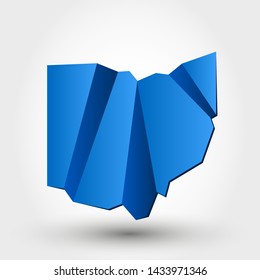 Blue Origami Map Ohio Stock Vector (Royalty Free) 1433971346 | Shutterstock