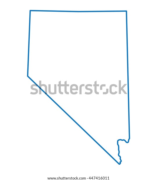 Blue Outline Nevada Map Stock Vector (Royalty Free) 447416011 ...