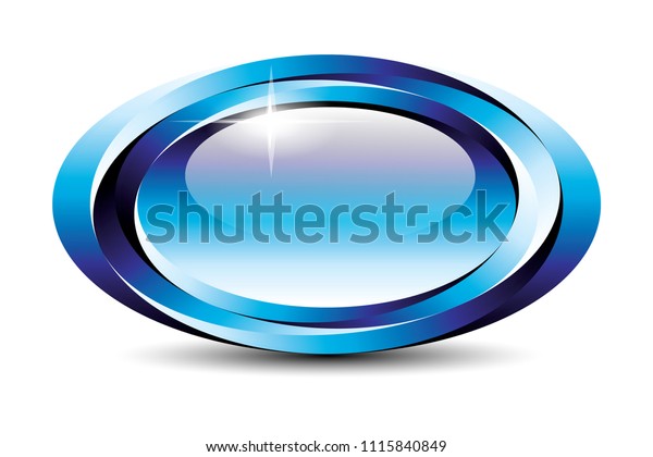 Blue Oval Background Shiny Frame Space Stock Vector (Royalty Free ...