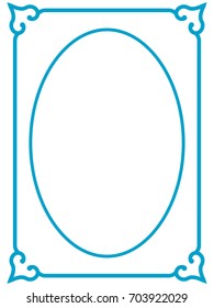 Blue Oval Photo Frame Border Passepartout Stock Vector (Royalty Free ...