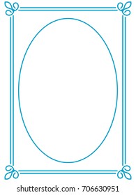 Blue Oval Photo Frame Border Passepartout Stock Vector (Royalty Free ...