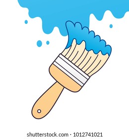 Blue Paint Brush Stock Vector (Royalty Free) 1012741021 | Shutterstock