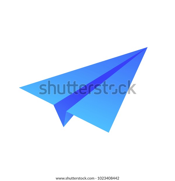 Blue Paper Airplane Vector Cartoon Illustration Stock Vector (Royalty ...