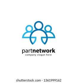 Blue Partner Network Logo Design Template Stock Vector (Royalty Free ...