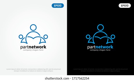 Blue Partner Network Logo Design Template: เวกเตอร์สต็อก (ปลอดค่า ...