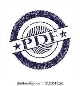 Blue Pdf Rubber Seal Texture Stock Vector (Royalty Free) 2120613161 ...