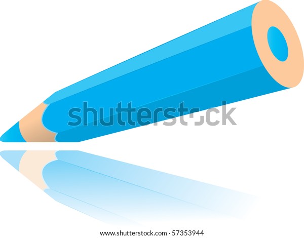 Blue Pencil Drawing Line Vector Illustration Stock Vector (Royalty Free ...