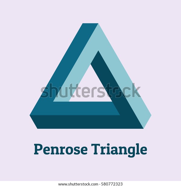 Blue Penrose Triangle Impossible Figure Stock Vector (Royalty Free ...
