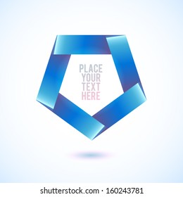 Blue Pentagon Shape On White Background: vector de stock (libre de ...