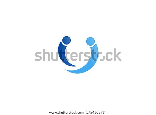 Blue People Circle Vector Symbol Icon Stock Vector (Royalty Free ...