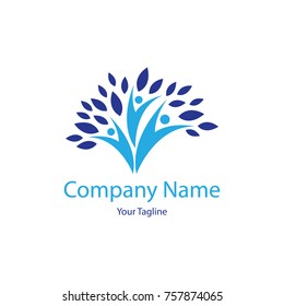 Blue People Tree Grow Logo Icon Stock Vector (Royalty Free) 757874065 ...