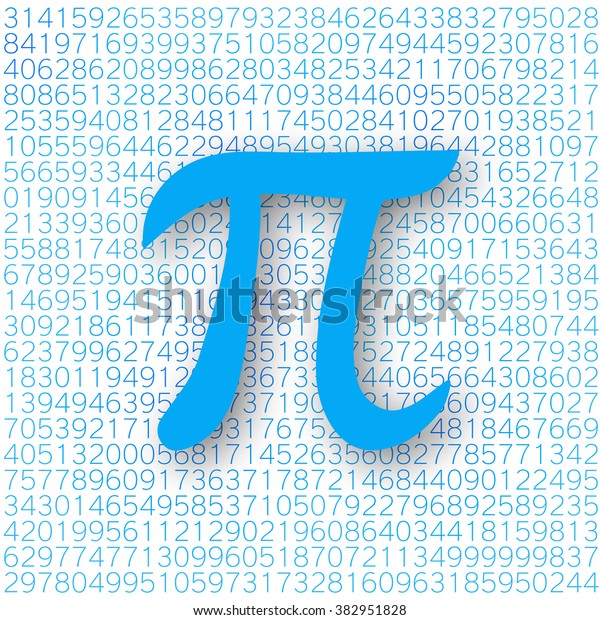 Blue Pi Number Shadow On White Stock Vector (Royalty Free) 382951828