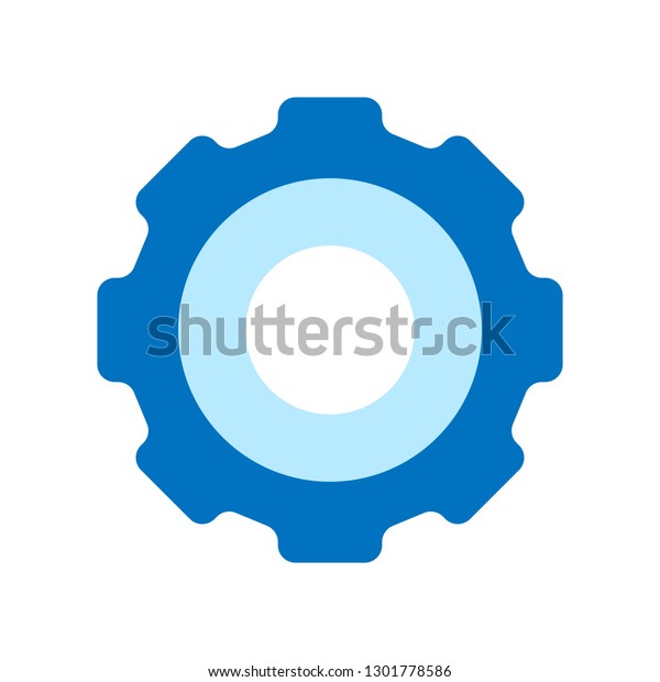 Blue Pictogram Gear Icon Simple Flat: เวกเตอร์สต็อก (ปลอดค่าลิขสิทธิ์ ...