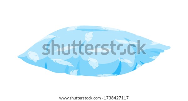 Blue Pillow Feathers Pattern Flat Cartoon Stock Vector (Royalty Free ...