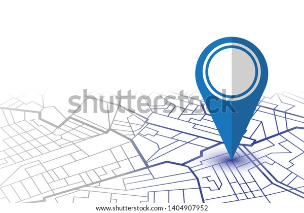 Blue Pin Showing Location On Gps Stock Vector (Royalty Free) 1404907952 ...