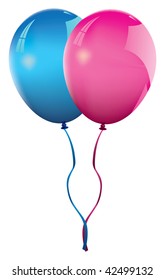 Blue Pink Balloons Stock Vector (Royalty Free) 42499132 | Shutterstock