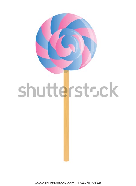 Blue Pink Swirl Lollipop Vector Stock Vector (Royalty Free) 1547905148