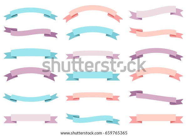 Blue Pink Violet Curvy Banners Colorful Stock Vector (Royalty Free ...