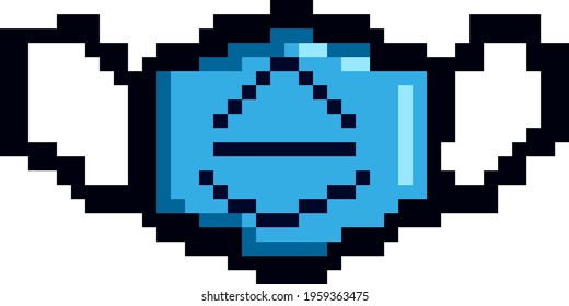 Blue Pixel Art Mask 2d Simple 스톡 벡터(로열티 프리) 1959363475 | Shutterstock