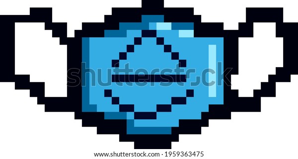 Blue Pixel Art Mask 2d Simple 스톡 벡터(로열티 프리) 1959363475 | Shutterstock