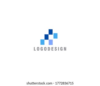 Blue Pixel Logo Design Icon Stock Vector (Royalty Free) 1772836715 ...
