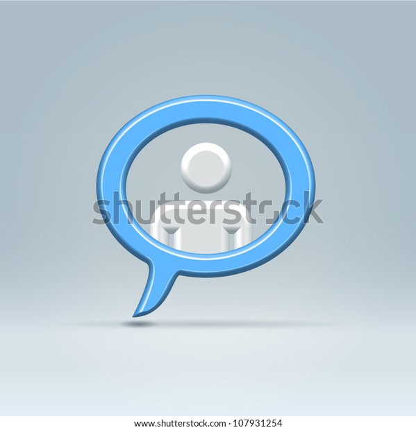 Blue Plastic Glossy Dialog Balloon Icon Stock Vector (Royalty Free ...