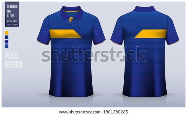 Blue Polo Shirt Mockup Template Design Stock Vector (Royalty Free ...