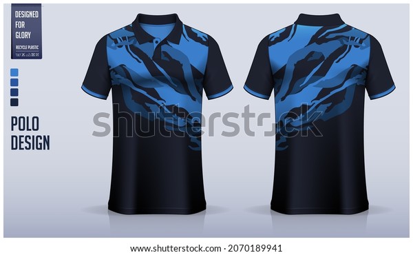 Blue Polo Shirt Mockup Template Design Stock Vector (Royalty Free ...