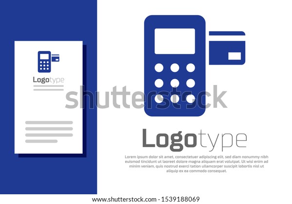 Blue Pos Terminal Inserted Credit Card Stock Vector (Royalty Free ...