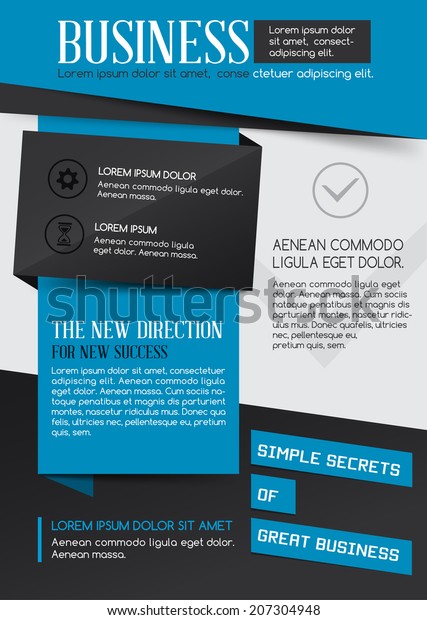 Blue Poster Design Your Business Stock Vector (Royalty Free) 207304948 ...