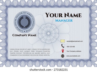 Blue Presentation Card Template Stock Vector (Royalty Free) 273182231 ...