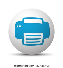 Blue Printer Icon On Sphere On Stock Vector (Royalty Free) 397782409 ...