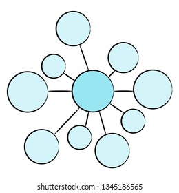 Vektor Stok Blue Process Diagram Hierarchy Chart Presentation (Tanpa ...
