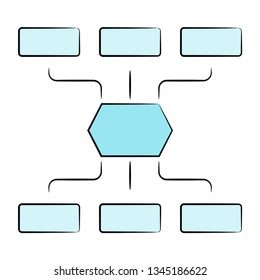 Blue Process Diagram Hierarchy Chart Presentation 스톡 벡터(로열티 프리 ...