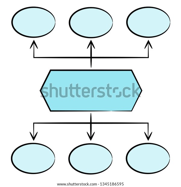 blue process diagram and hierarchy chart for presentation template ...