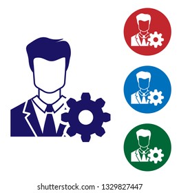 Blue Profile Settings Icon On White Stock Vector (Royalty Free ...