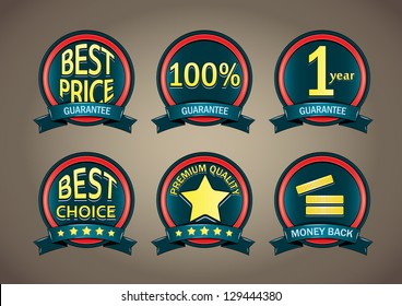 Blue Promotional Labels Stock Vector (Royalty Free) 129444380 ...