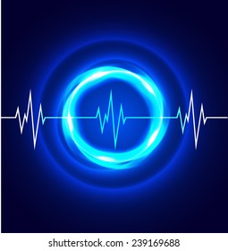 Blue Pulse Light Abstract Technology Background Stock Vector (Royalty ...