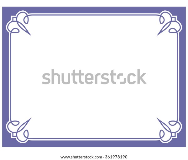 Blue Purple Border Frame Deco Vector Stock Vector (Royalty Free) 361978190
