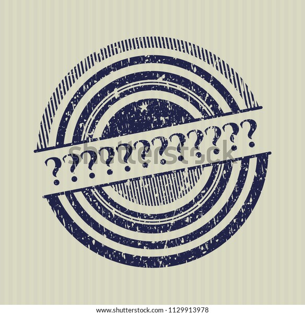 Blue Question Mark Distress Rubber Texture Stock Vector (Royalty Free ...