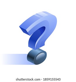 Blue Question Mark Icon Isometric View Stock Vector (Royalty Free ...