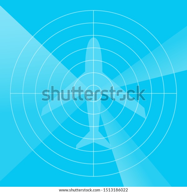 Blue Radar Screen Airport Background Planes Stock Vector (Royalty Free ...
