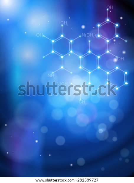 Blue Radial Technology Background Chemical Formulas Stock Vector ...