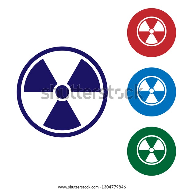 Blue Radioactive Icon Isolated On White Stock Vector (Royalty Free ...