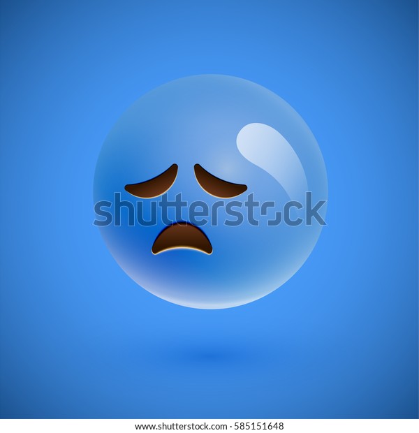 Blue Realistic Emoticon Smiley Face Vector Stock Vector (Royalty Free ...