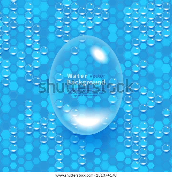 Blue Realistic Water Drops On Blue Stock Vector (Royalty Free ...