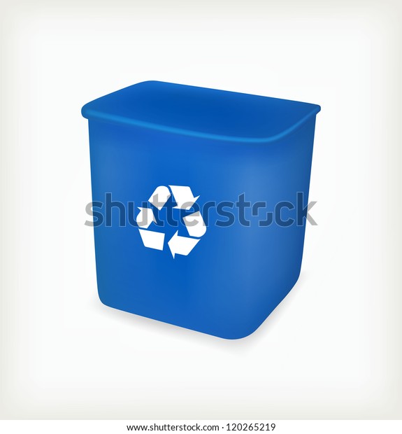 Blue Recycling Bin Vector Illustration Stock Vector (Royalty Free ...